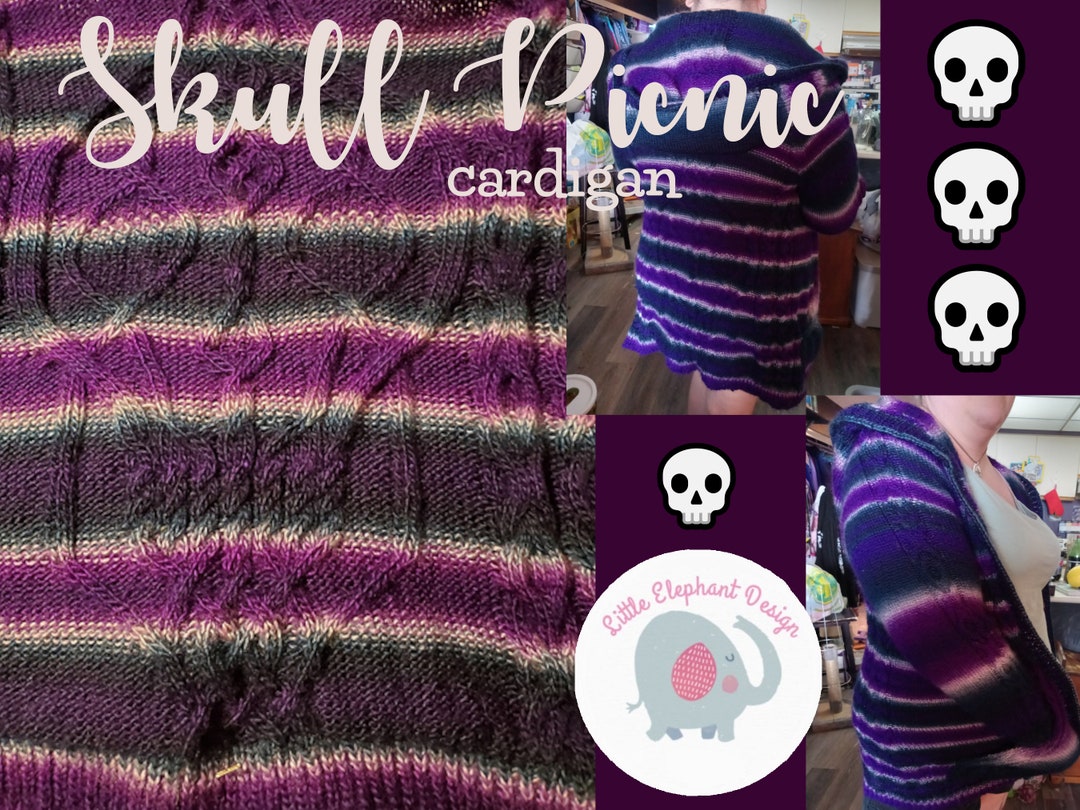 Skull Picnic - Cozy Creepy Spooky Witchy Skull Cabled Knit Hooded ...