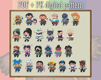 Valorant Mini Agents All Duelist Bundle Cross-stitch Digital PDF ...