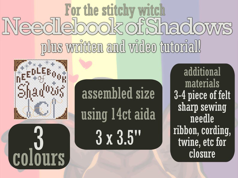 Needlebook of Shadows Cross Stitch Needle Organizer for Xstitch Sewing ...