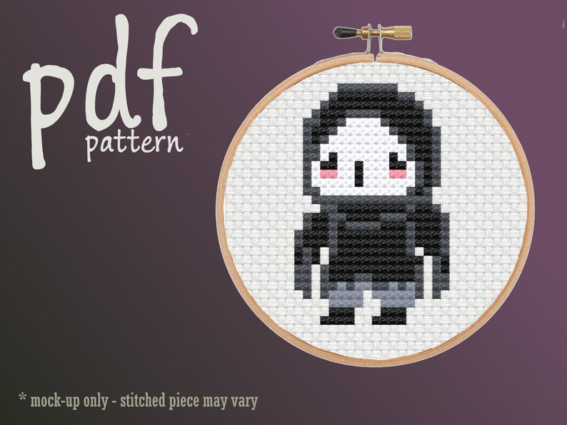 Ghostface Tiny Horror Cross-stitch Pattern Digital B&W or Colour PDF ...