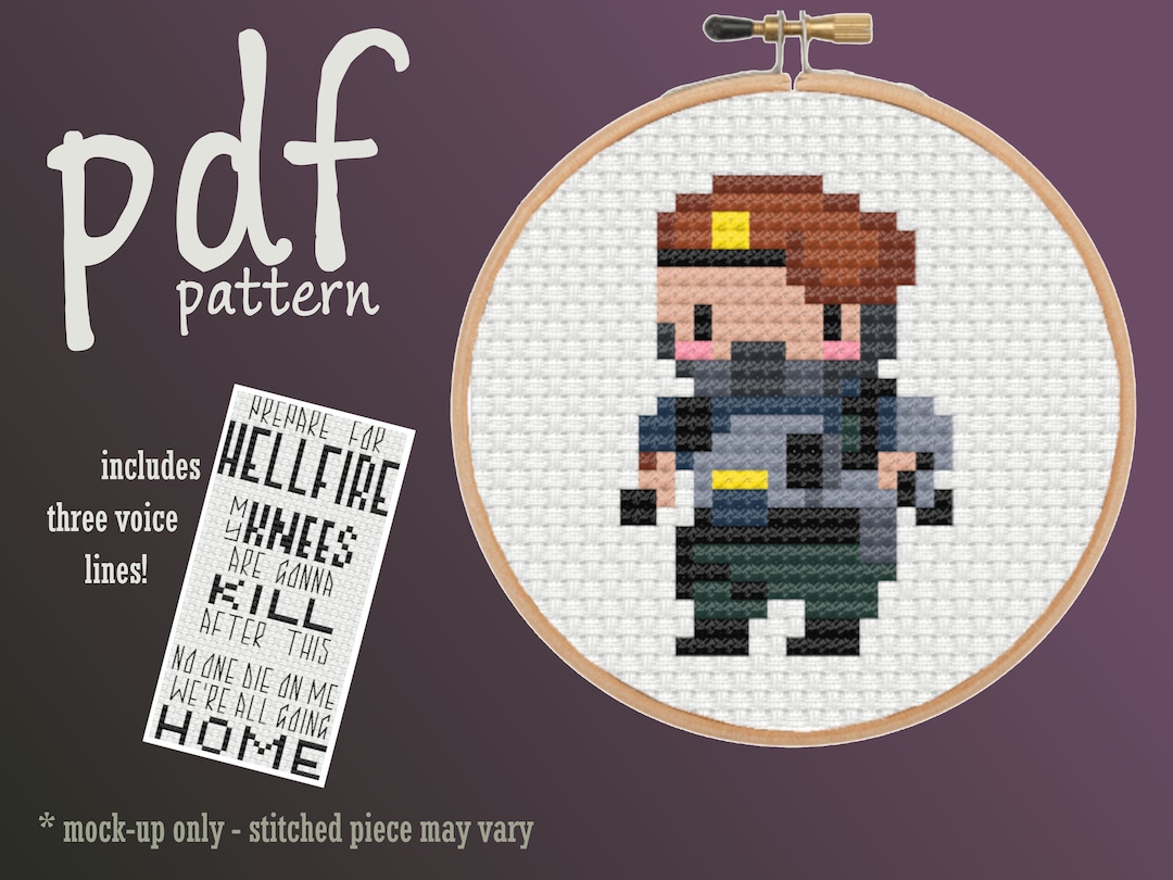 Valorant Agent Brimstone Video Game Sprite Cross-stitch Pattern Digital ...