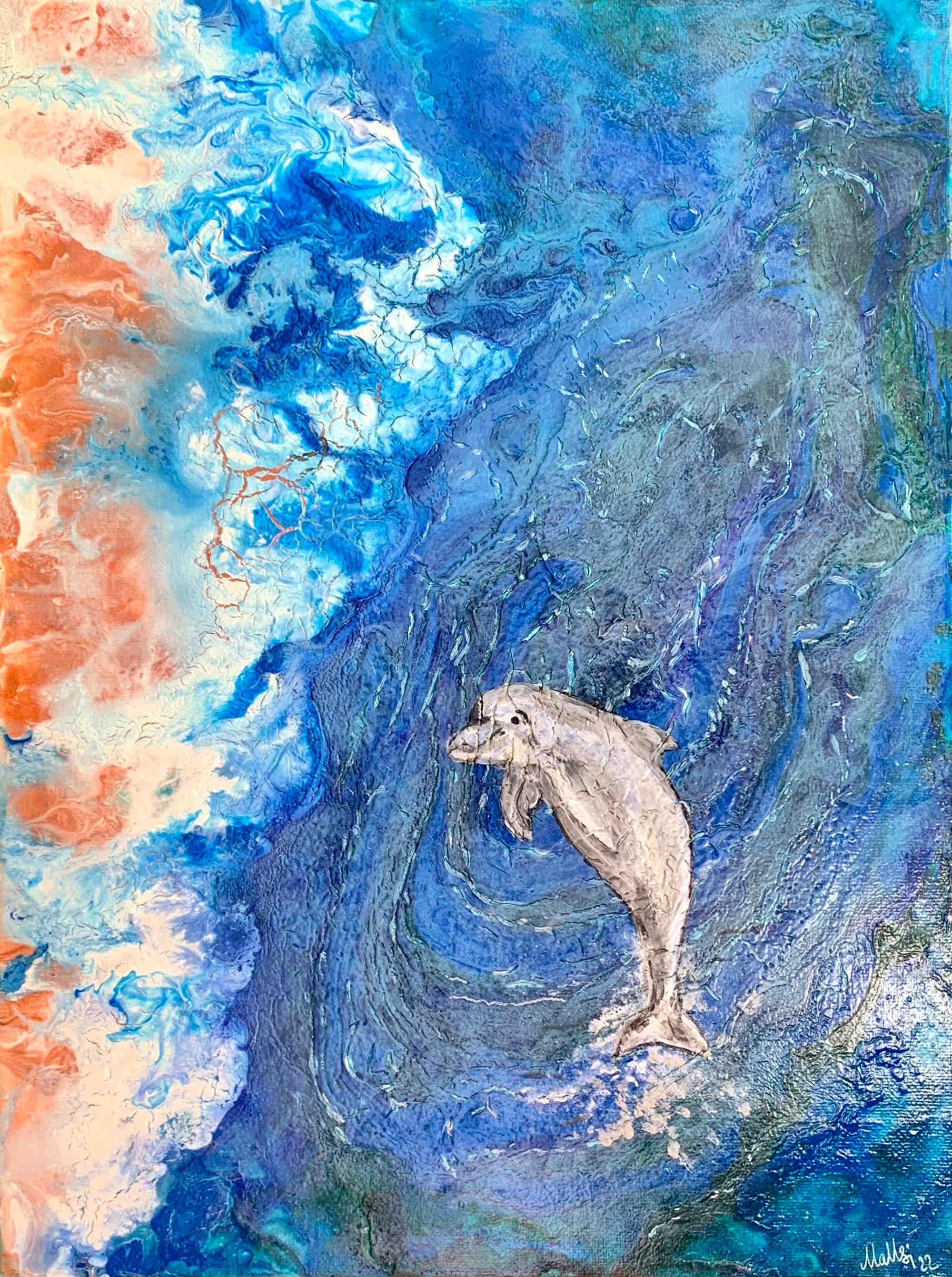 Dolphin Painting Abstract