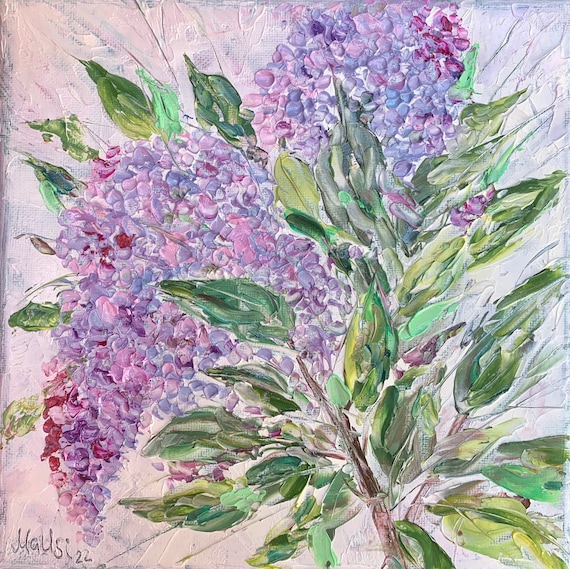 Original Abstract Purple Lilac Oil Painting Miniature on - Etsy