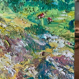 Blue Bavarian Alps Original Oil Painting. Mountain and Valley Landscape ...