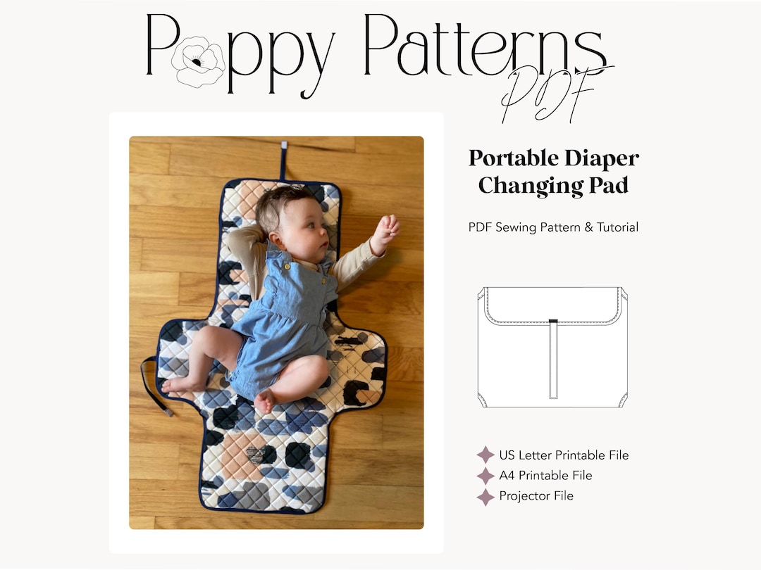 Diaper Changing Pad Sewing Pattern: Portable Design (PDF Pattern, US ...
