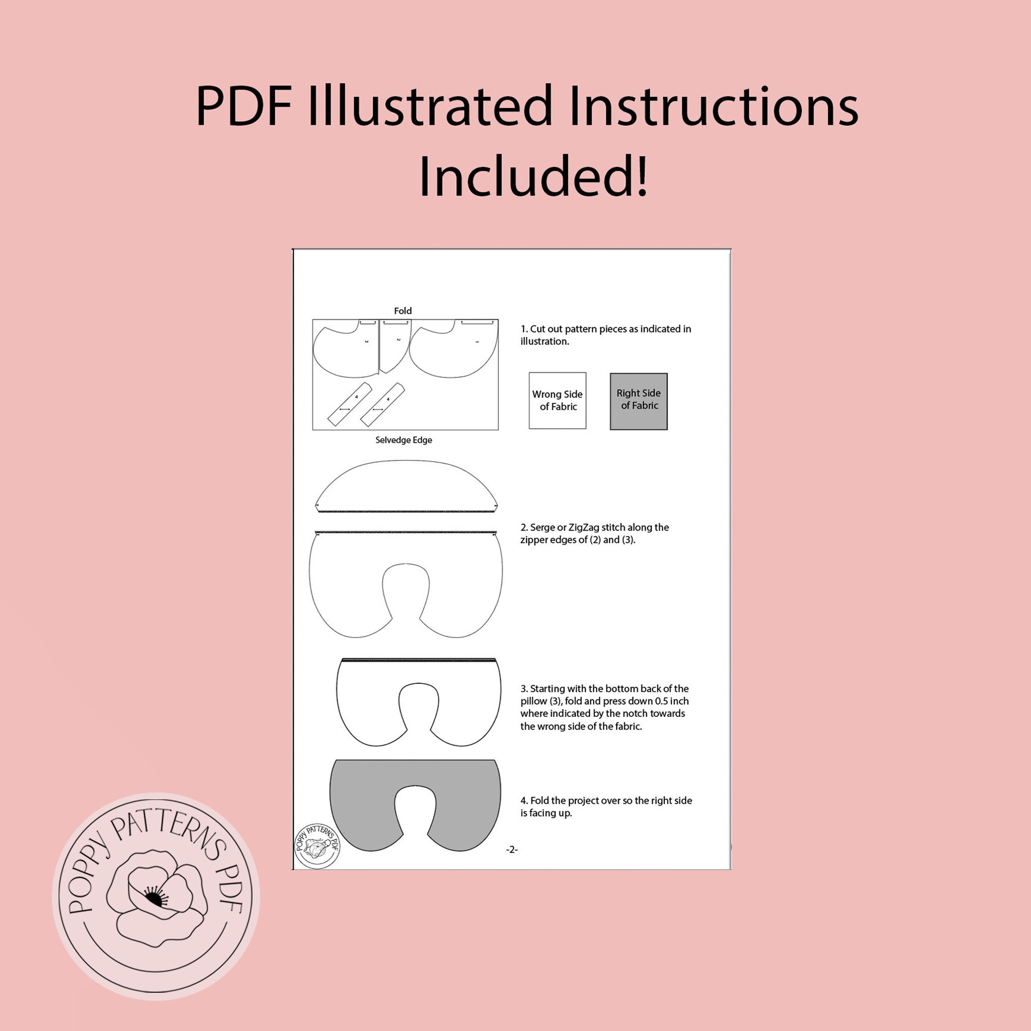 Nursing Pillow Cover PDF Sewing Pattern US Letter Size & A4 Digital ...