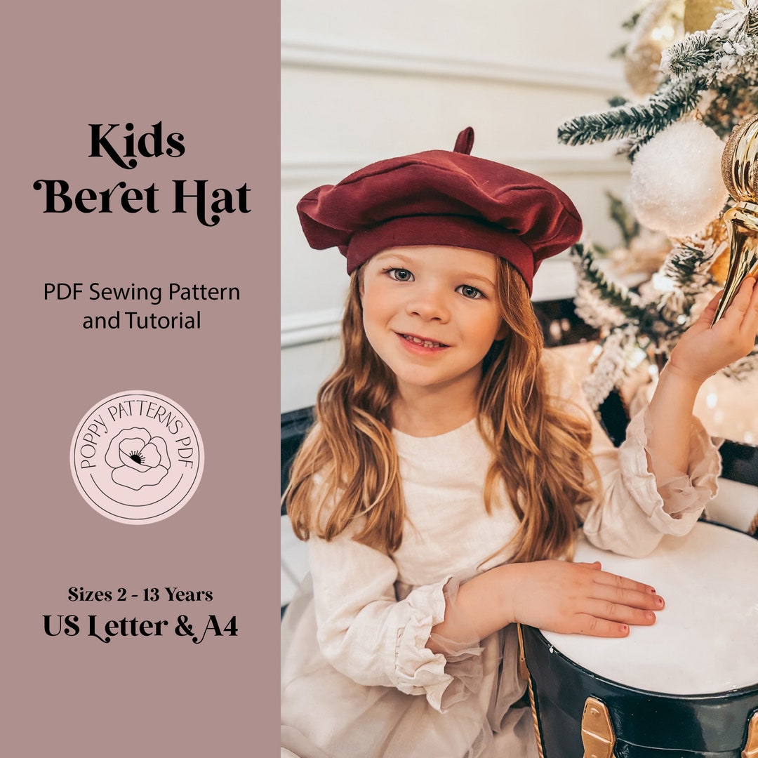 Kid's Beret Hat PDF Sewing Pattern US Letter Size and A4 Digital ...