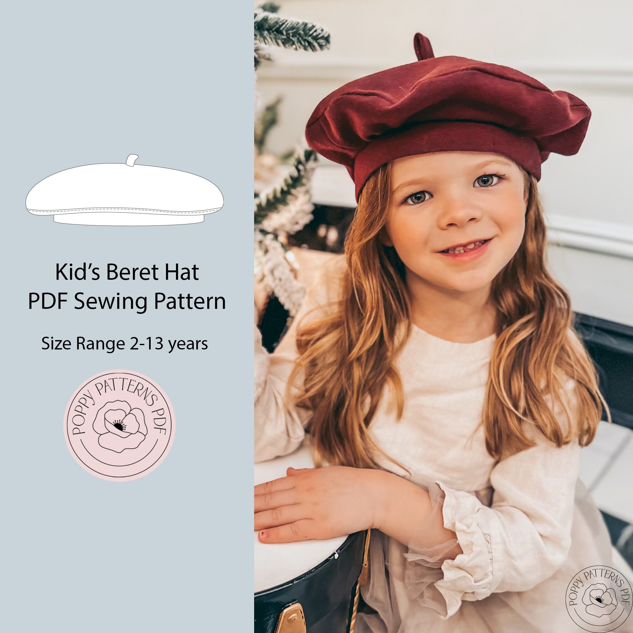 Kid's Beret Hat PDF Sewing Pattern US Letter Size - Etsy