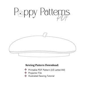 Kid's Beret Hat PDF Sewing Pattern | US Letter Size | A4 | Projector ...