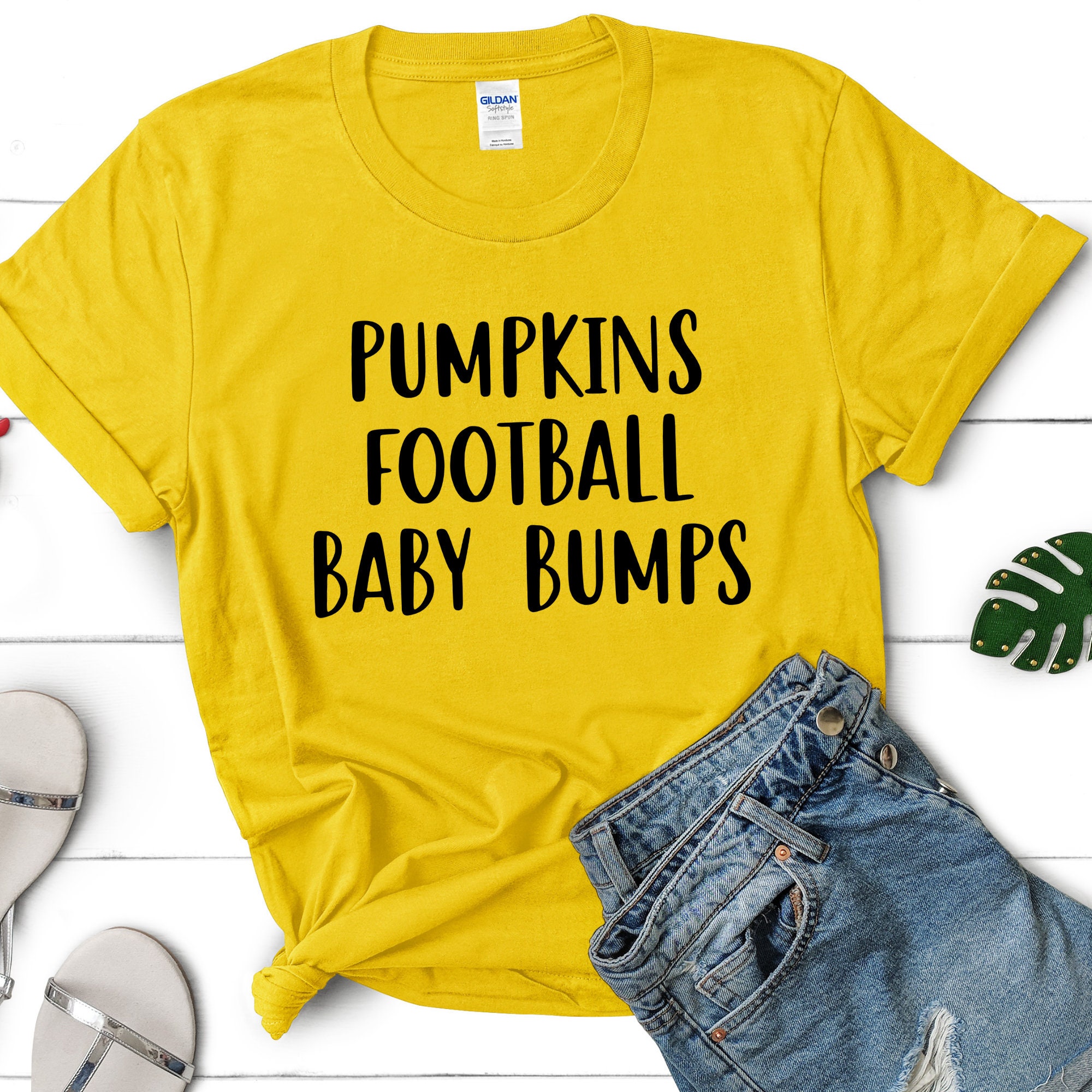 Pumpkins Foot Ball Baby Bumps Shirt Fall Pregnancy Announcement Soon to ...