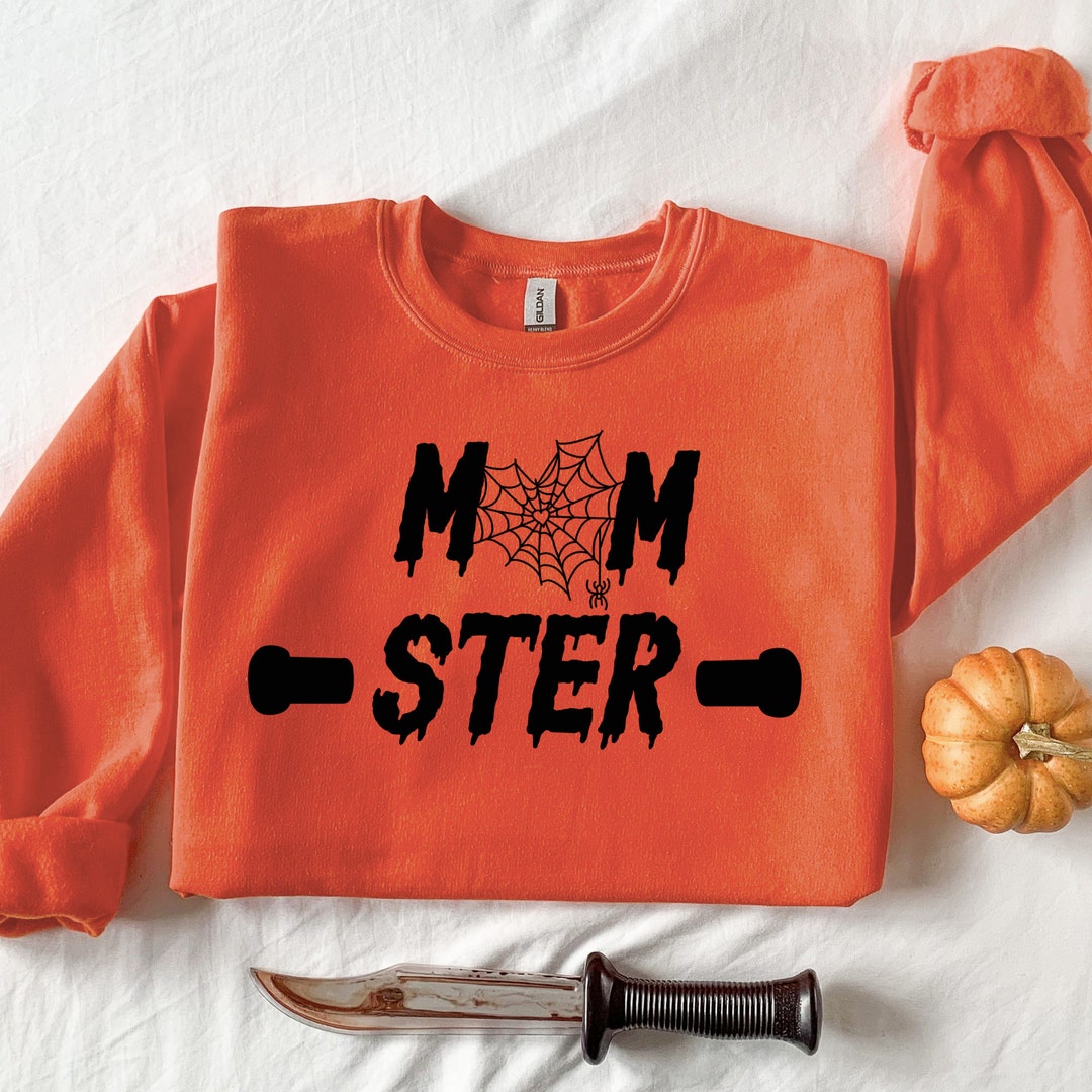 Momster Sweatshirt Cute Mom Halloween Sweatshirt Funny Mom Halloween ...