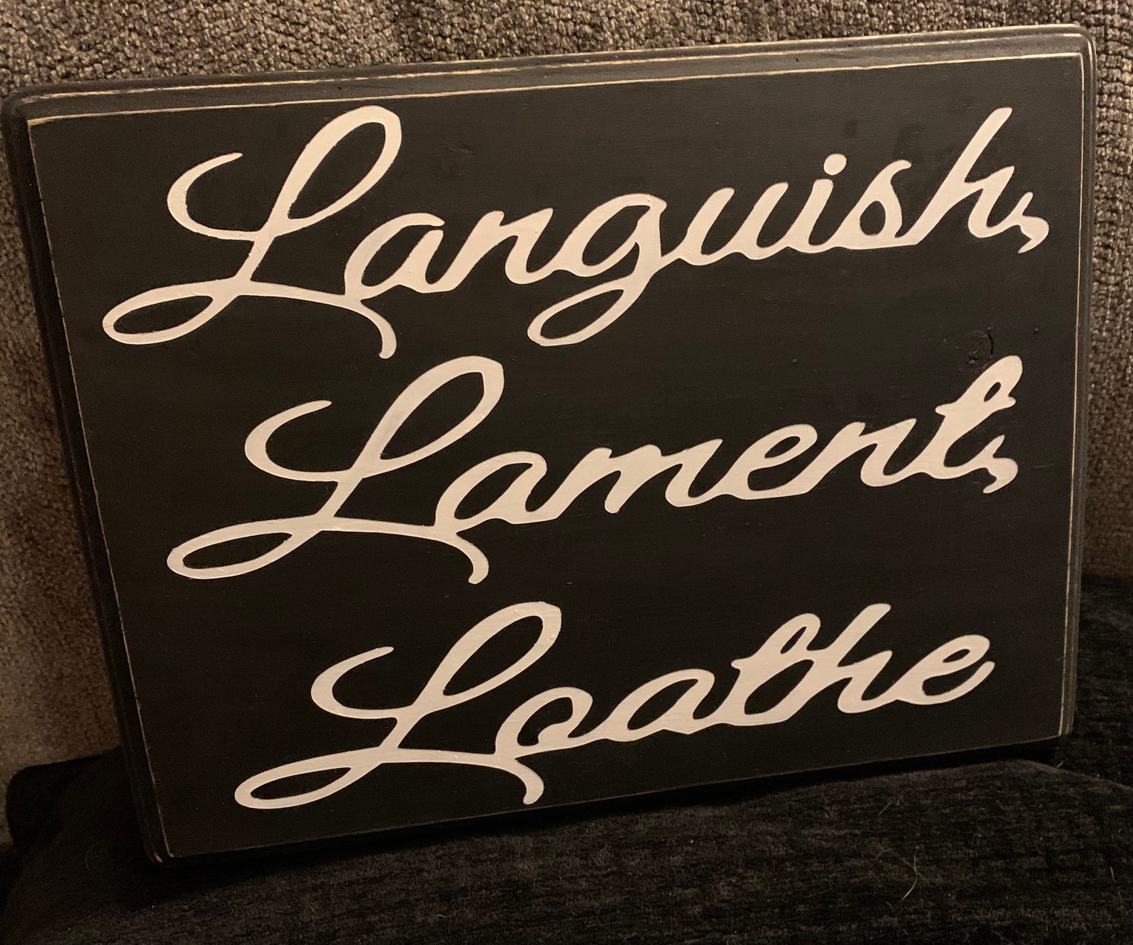 Dark Humor, Gothic Wall Decor, Languish Lament Loathe, Gallery Wall - Etsy