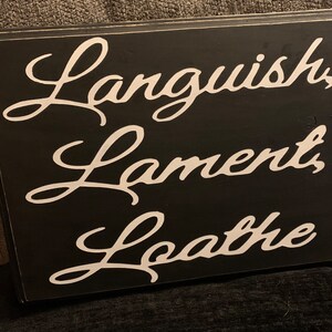 Dark Humor, Gothic Wall Decor, Languish Lament Loathe, Gallery Wall - Etsy