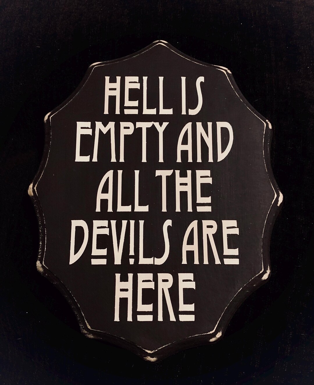 Hell is Empty Sign, Gothic Wall Decor, Gallery Wall, Dark Decor - Etsy