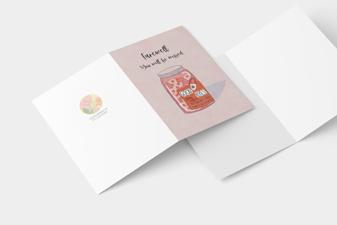 Farewell Card Goodbye Card so Long Card Adieu Card Bye Bye Card ...