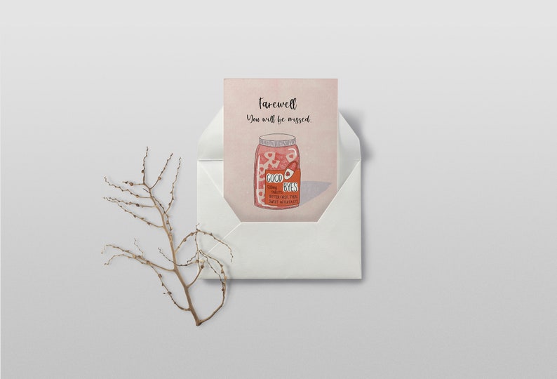 Farewell Card Goodbye Card so Long Card Adieu Card Bye Bye Card ...