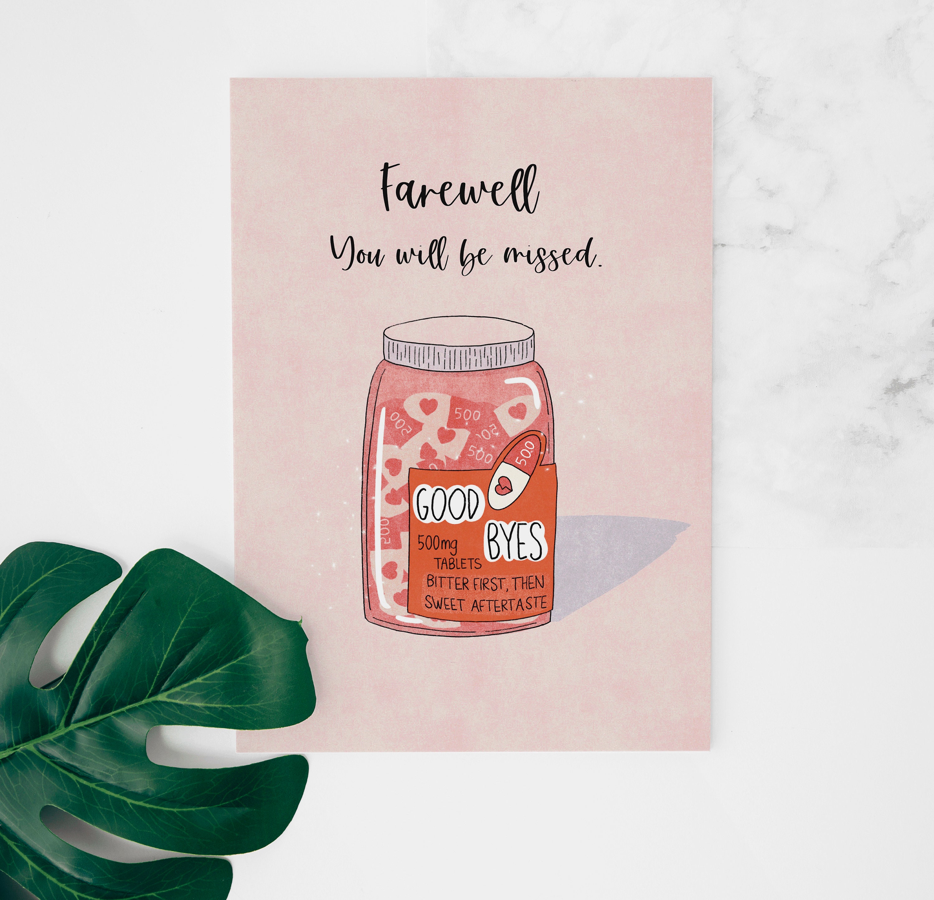 Farewell Card Goodbye Card so Long Card Adieu Card Bye Bye Card ...