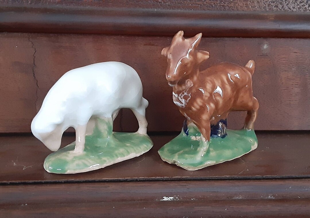 Pottery Sheep and Goat Statues - Etsy