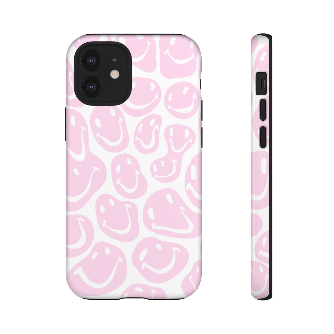 Warped Pink Smiley Faces Tough Phone Cases - Etsy