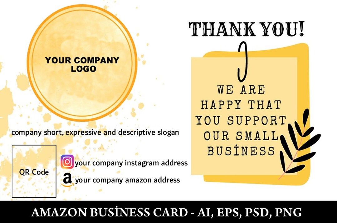 Amazon Business Cards 2023 New Design Amazon Business Card QR Code ...