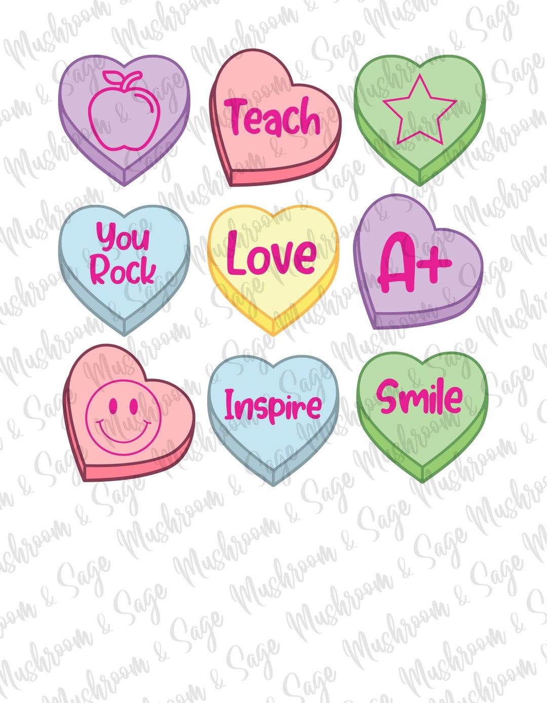 Conversation Hearts Valentine's Day Digital Download,teacher Valentines ...