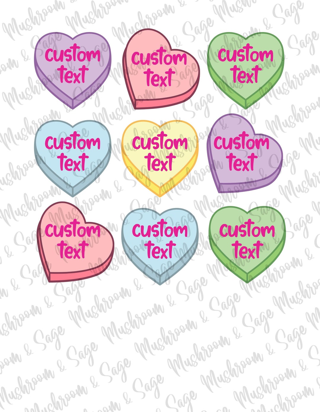 Custom Conversation Hearts Valentine's Day Digital Download,valentines ...