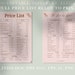 PRICE LIST Template Editable.printable Price Sheet,a5 for Beauty ...
