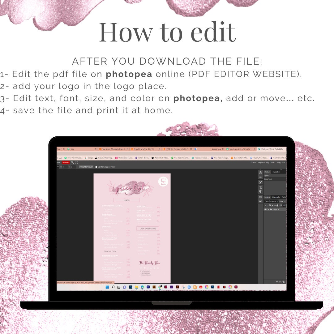 PRICE LIST Template Editable. Printable Pri Sheet, Price Guide, Hair ...