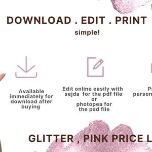 PRICE LIST Template Editable. Printable Pri Sheet, Price Guide, Hair ...