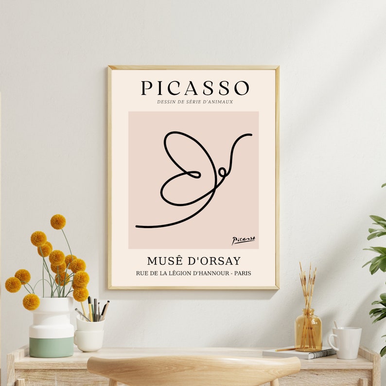 Picasso Butterfly Print, Abstract Lines, Exhibition Poster, Picasso ...