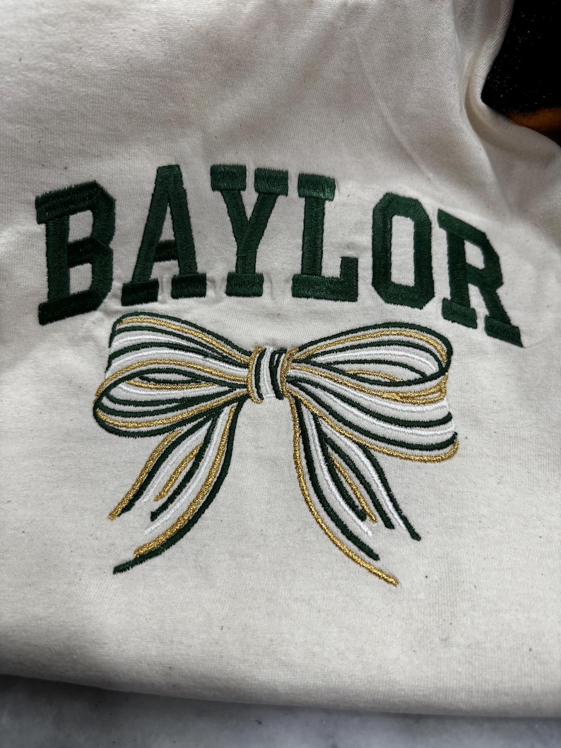 Embroidered Bow T-shirt - Baylor - Etsy
