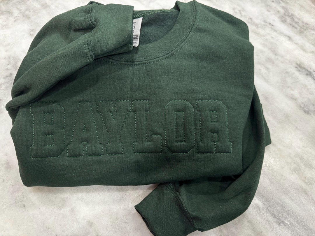 College Embroidered Sweatshirt- Baylor - Forest Green - Etsy