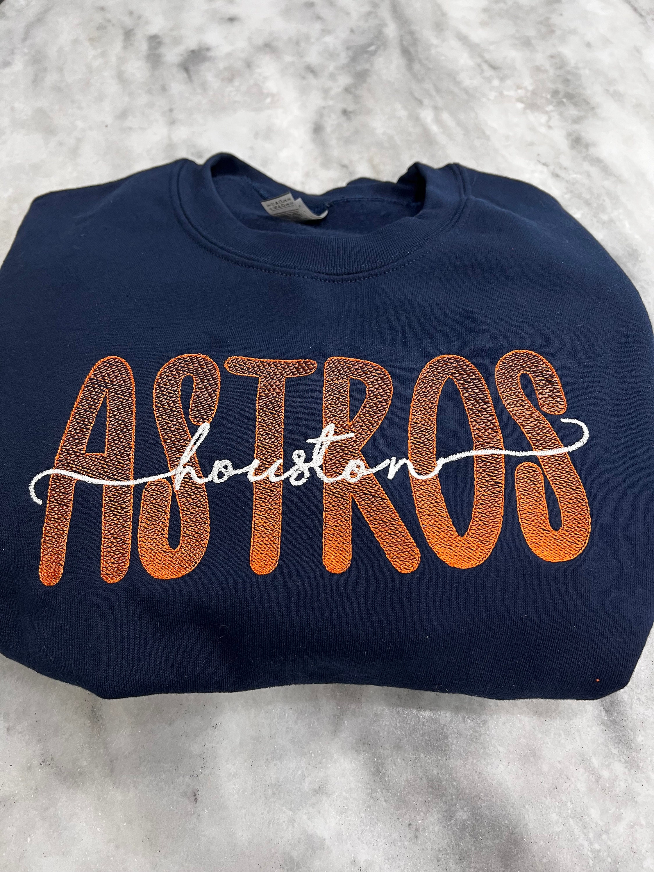 Embroidered Houston Astros Sweatshirt: Gildan Heavy Blend - Etsy