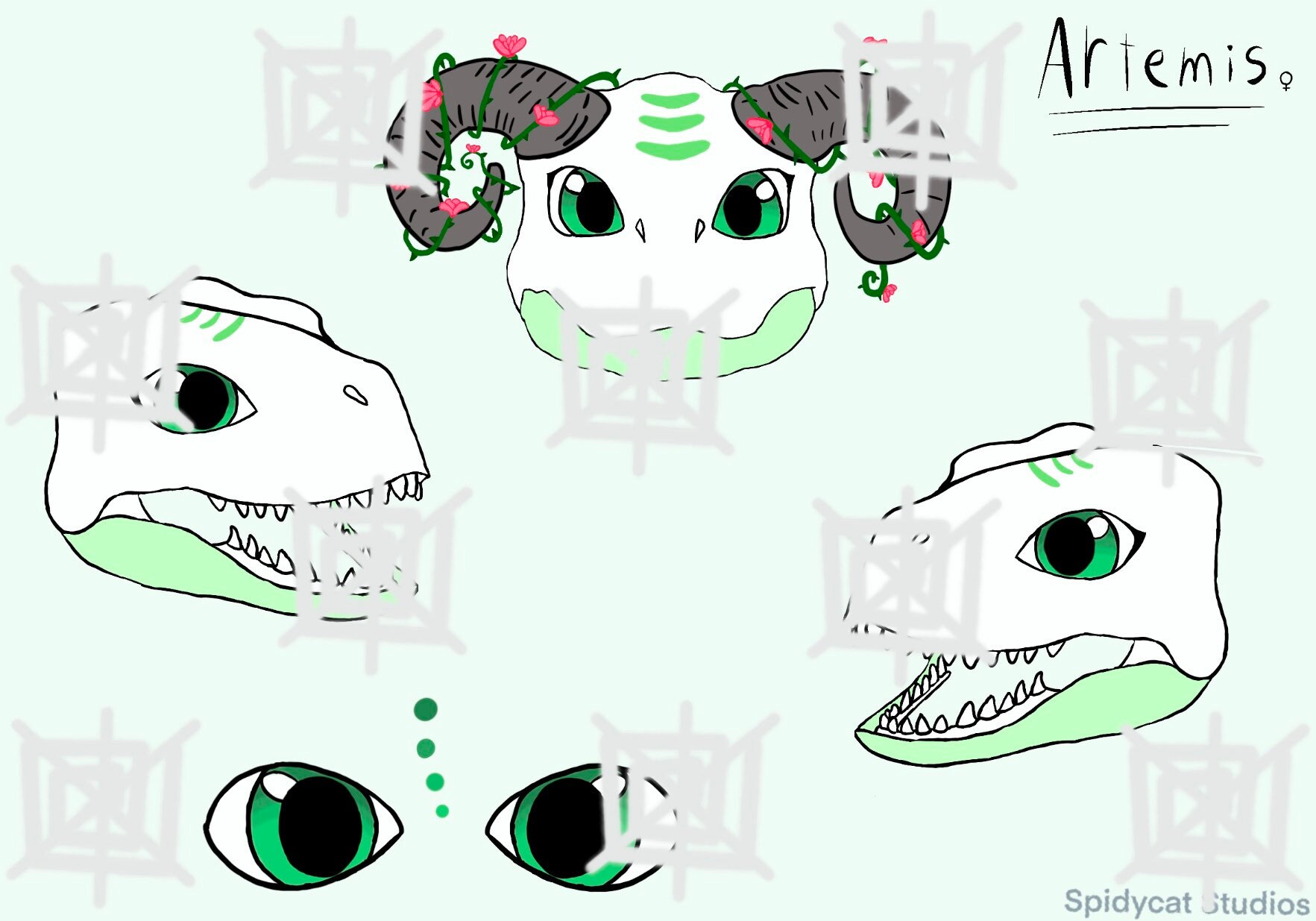 Dinomask Ref Sheet Artemis With Ram Horns - Etsy
