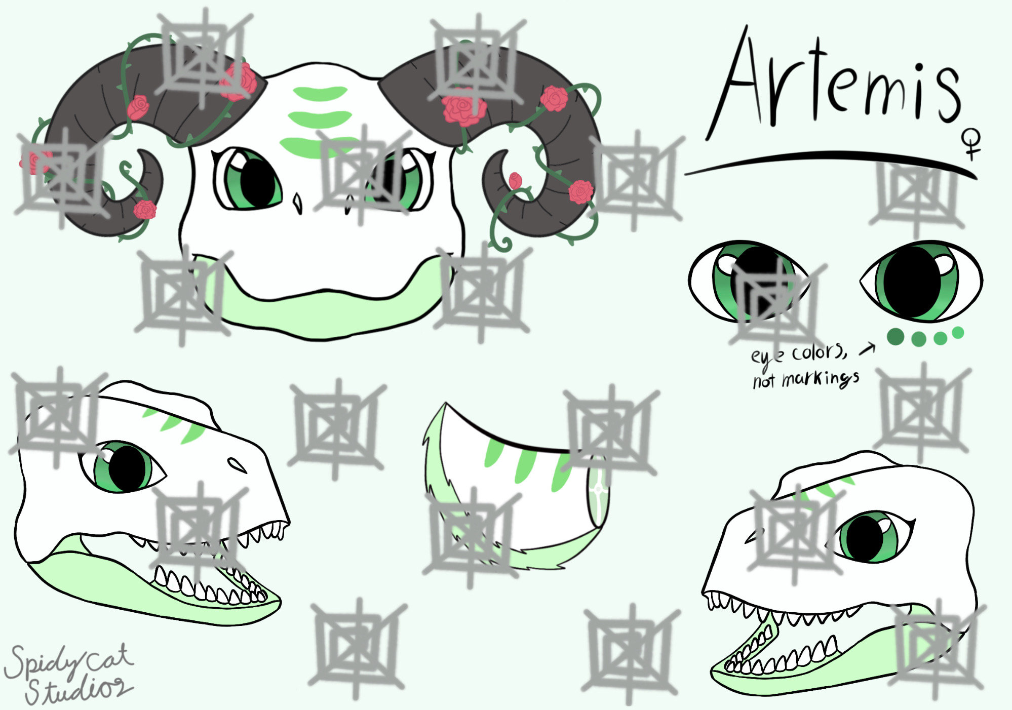 Dinomask Ref Sheet Artemis With Ram Horns - Etsy