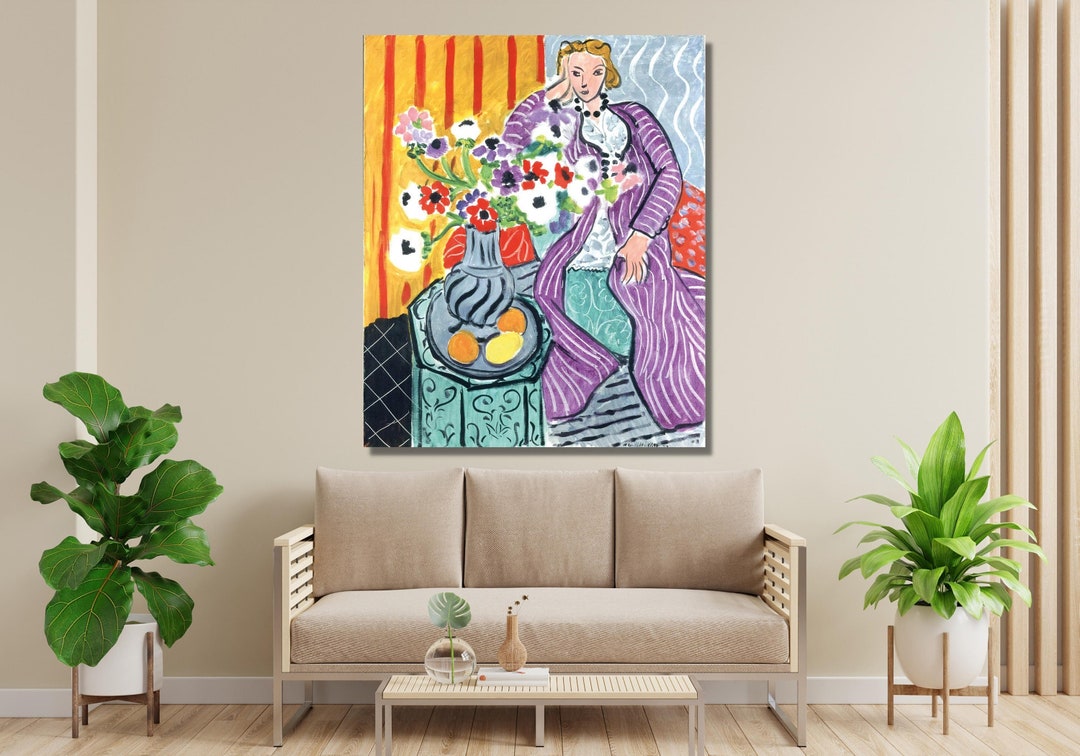 Henri Matisse Purple Robe and Anemones Painting Henri Matisse - Etsy