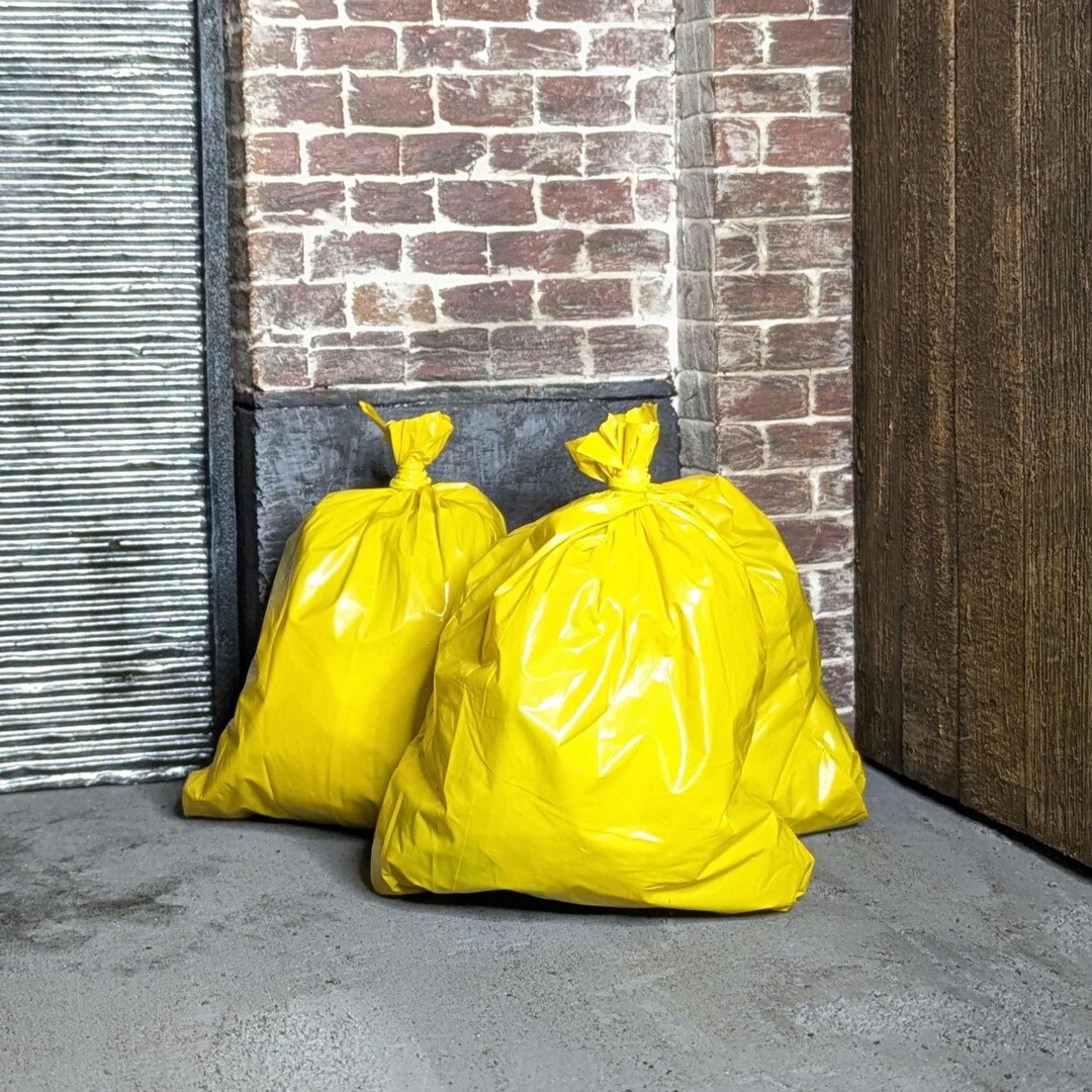 1:12 Scale Prop Trash/biohazard Bags (yellow) - Etsy Australia