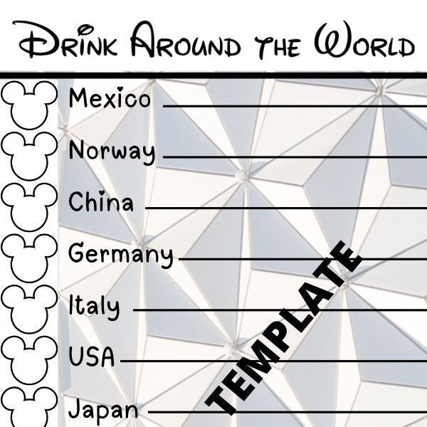 Epcot Drink Around the World Birthday Svg - Etsy
