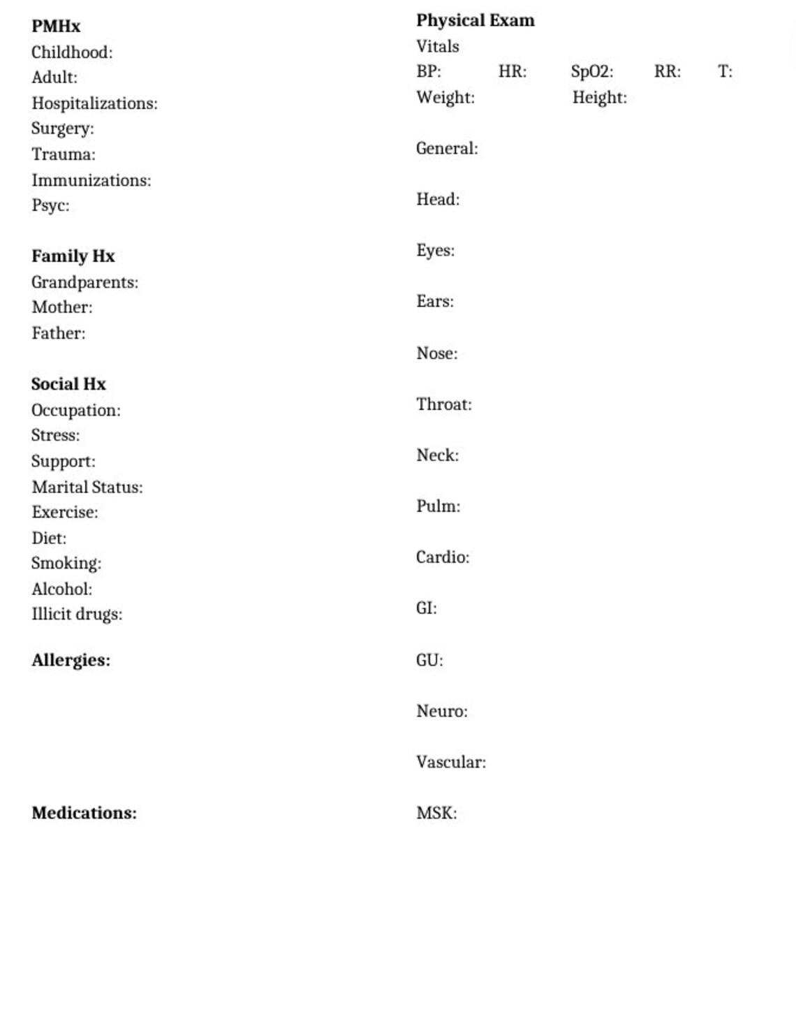 SOAP Note Template for Medical School, Nursing School, Physician School ...