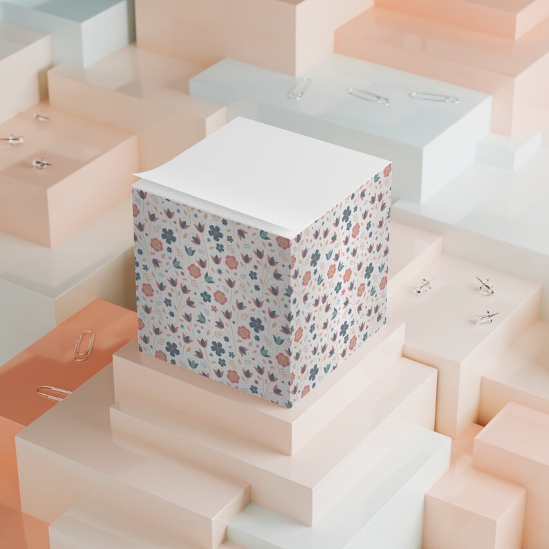 Floral Sticky Note Cube - Etsy