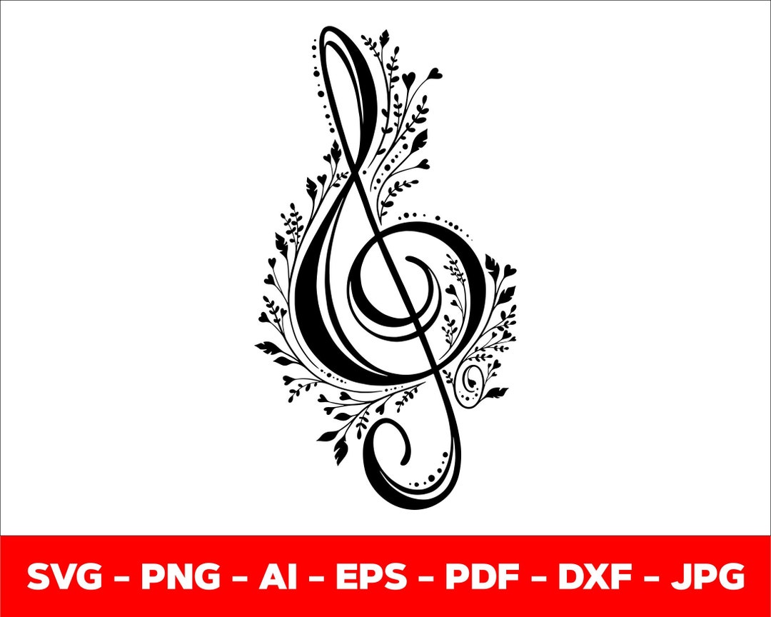 Notas musicales Svg , Música Svg, Treble Svg, Clave de sol, Clave de ...