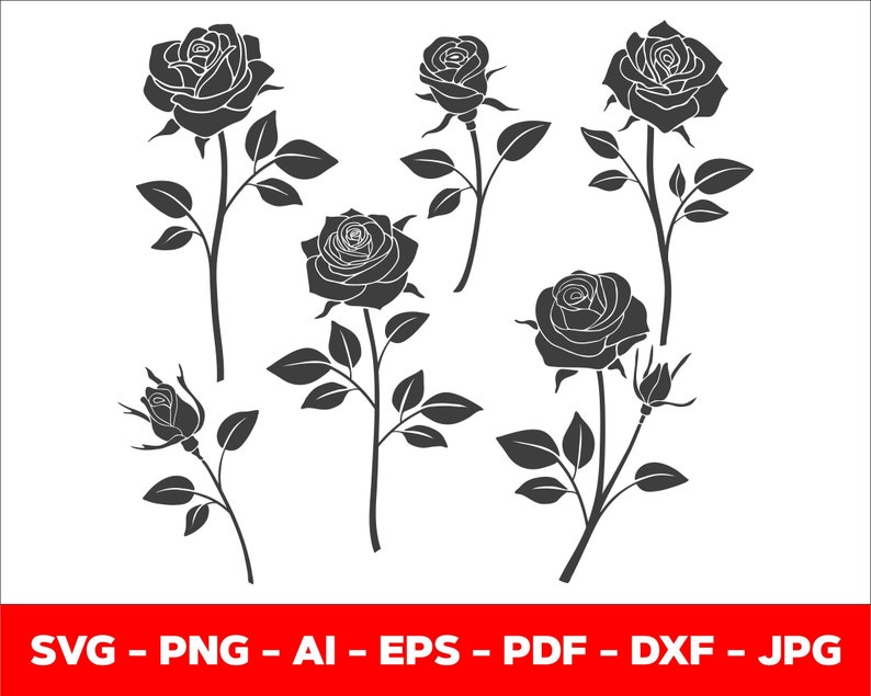 Rose SVG Bundle Roses Svg Bundle Rose Clipart Bundle Rose - Etsy