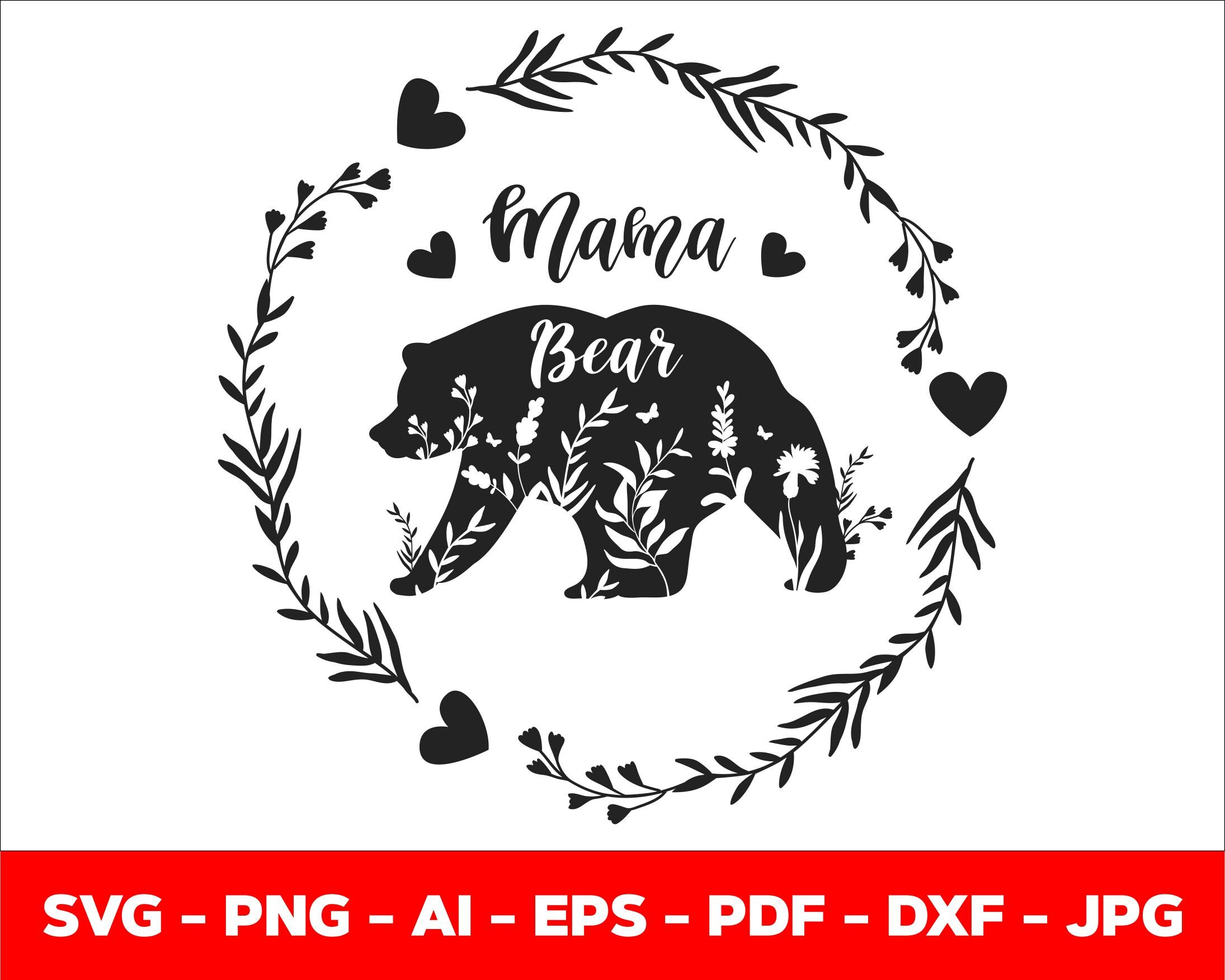 Mama Bear Svg Bundle Bear Family Svg Floral Bear Family Svg - Etsy Canada