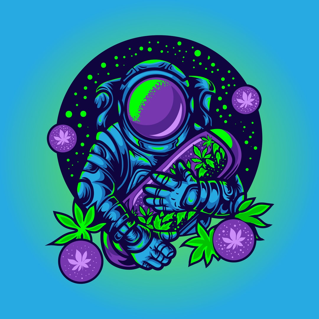 Astronaut Smoking Weed Svg Cannabis Clipart Marijuana Svg outer Space ...