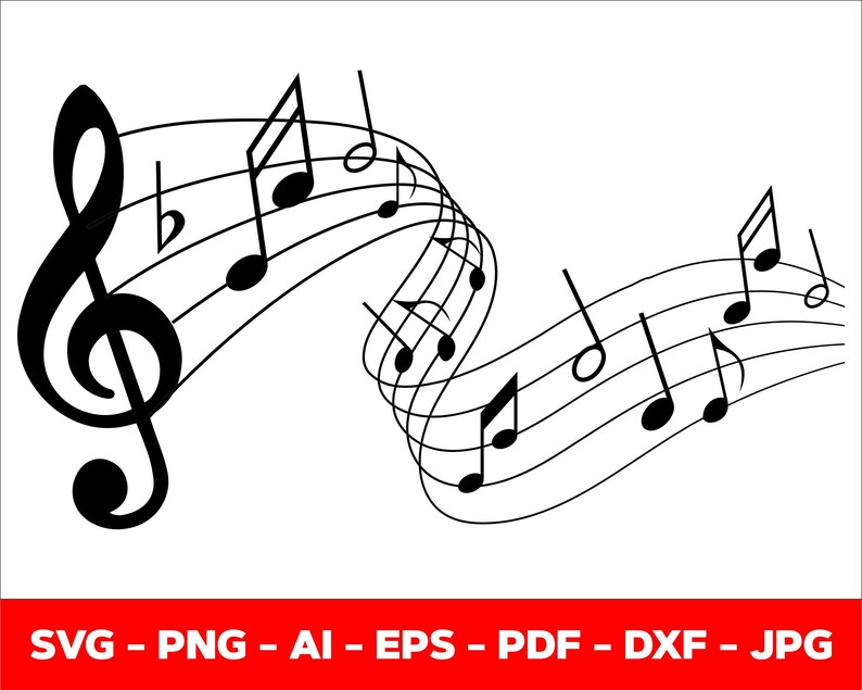 Musical Notes Svg Music Svg Treble Svg Treble Clef Music - Etsy