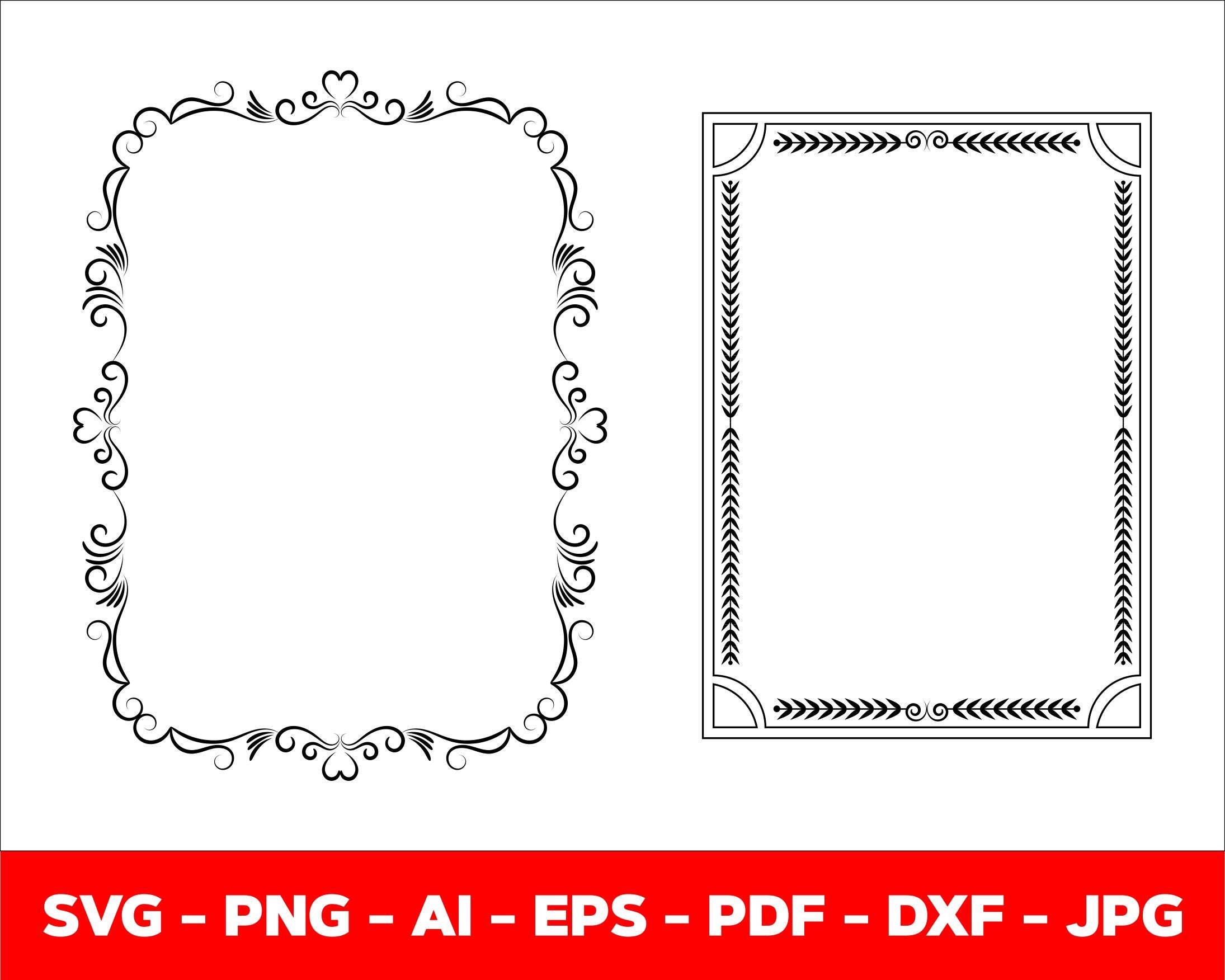 Rahmen SVG Rechteck Rahmen SVG Swirl Rahmen SVG Rahmen - Etsy.de