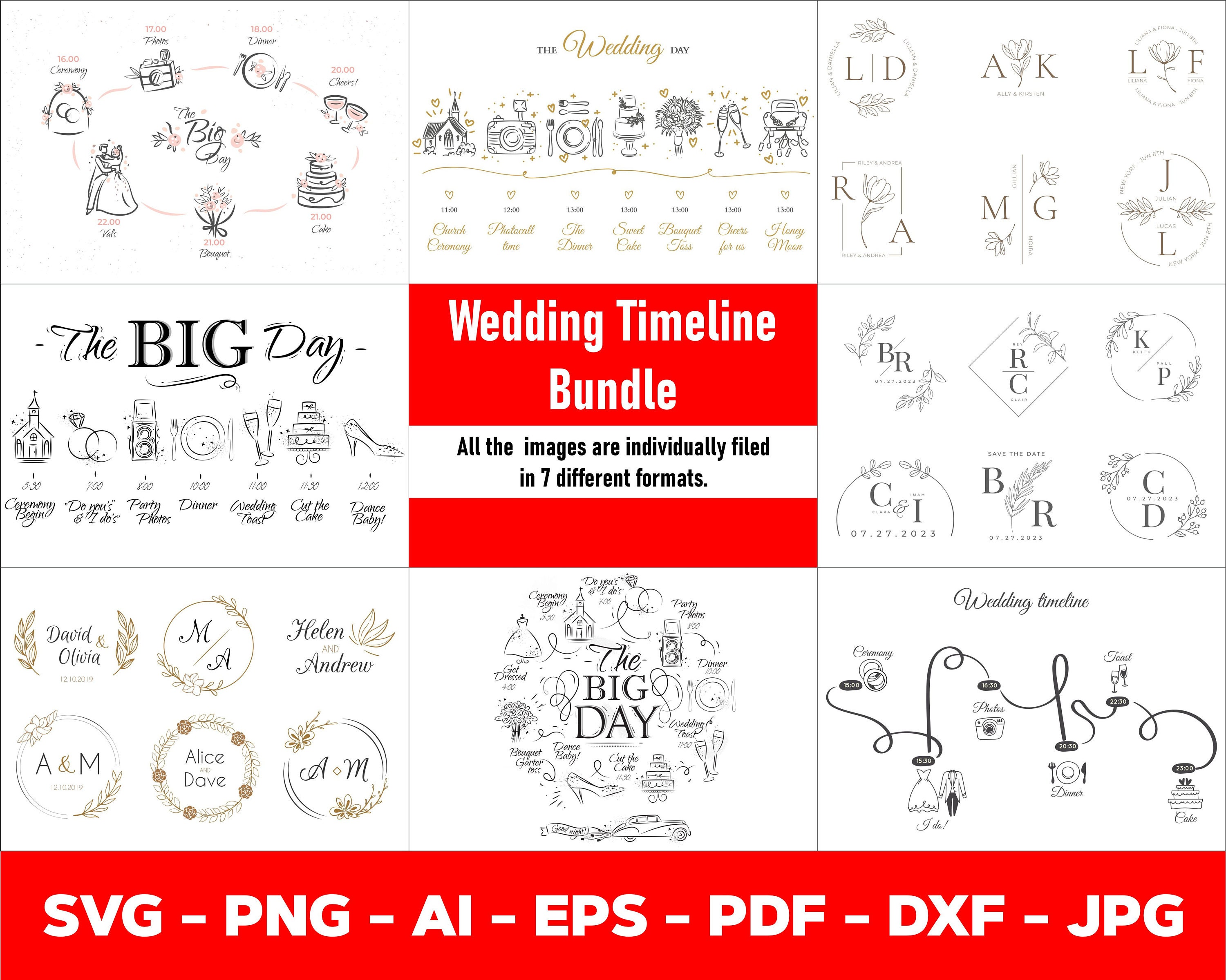 Wedding Timeline Clipart