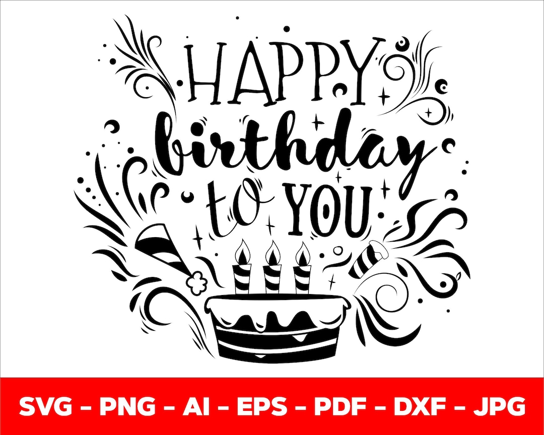 Joyeux anniversaire svg Bundle svg vecteur lettrage joyeux - Etsy France