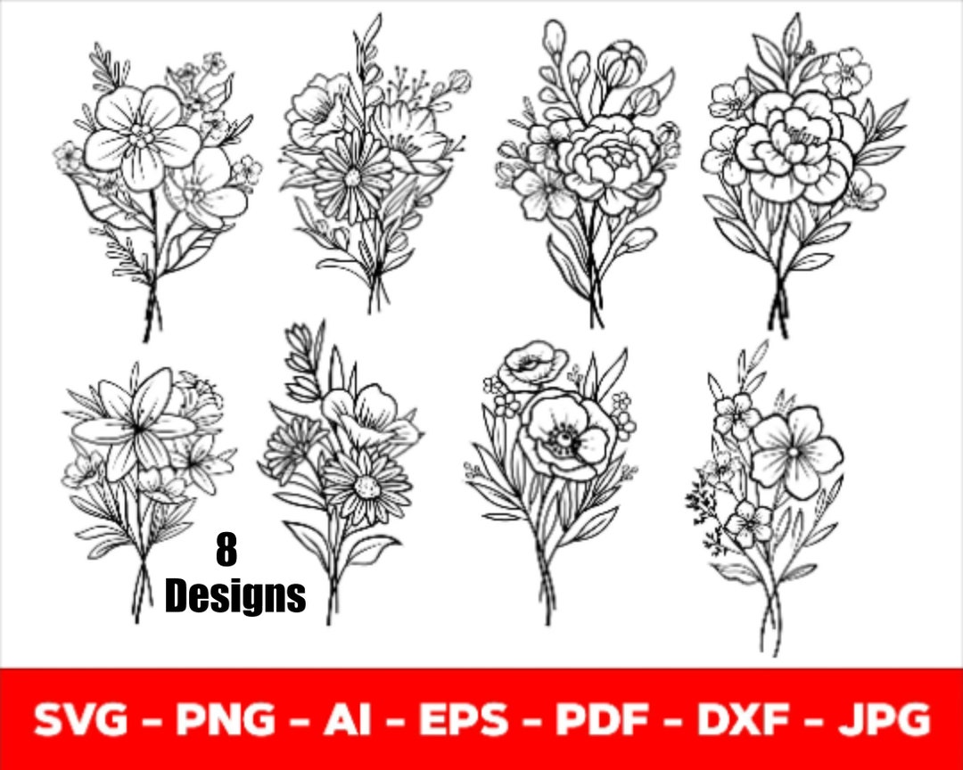 Flower Svg Wildflowers Svg Floral Svg Wild Flower Svg Etsy