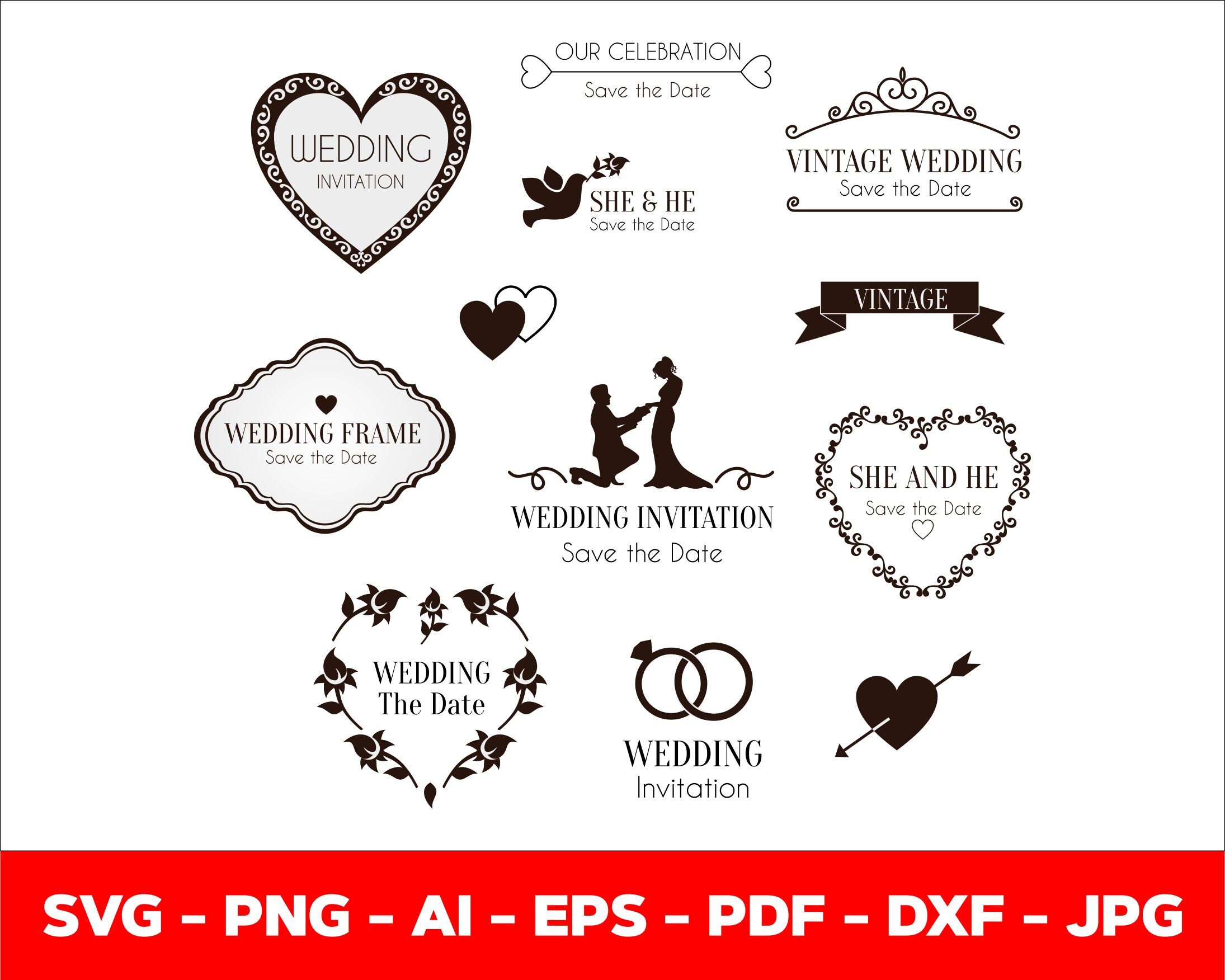 Wedding Svg Bundle Wedding Monogram Svg Bride and Groom Svg - Etsy